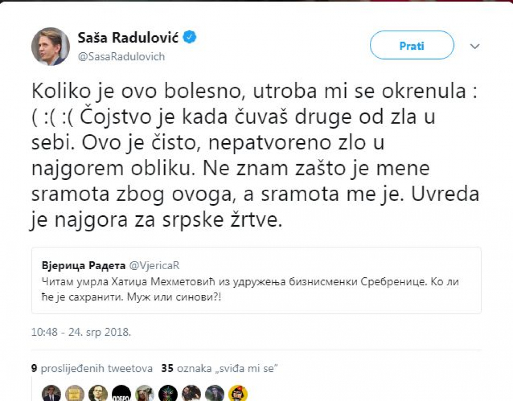 Saša Radulović i Vjerica Radeta: Razlika između čovjeka i gnjide u dva ...