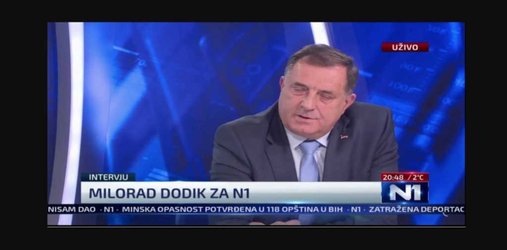 SKANDAL TOKOM DODIKOVOG INTERVJUA ZA N1: Nakon što je odbio odgovarati ...